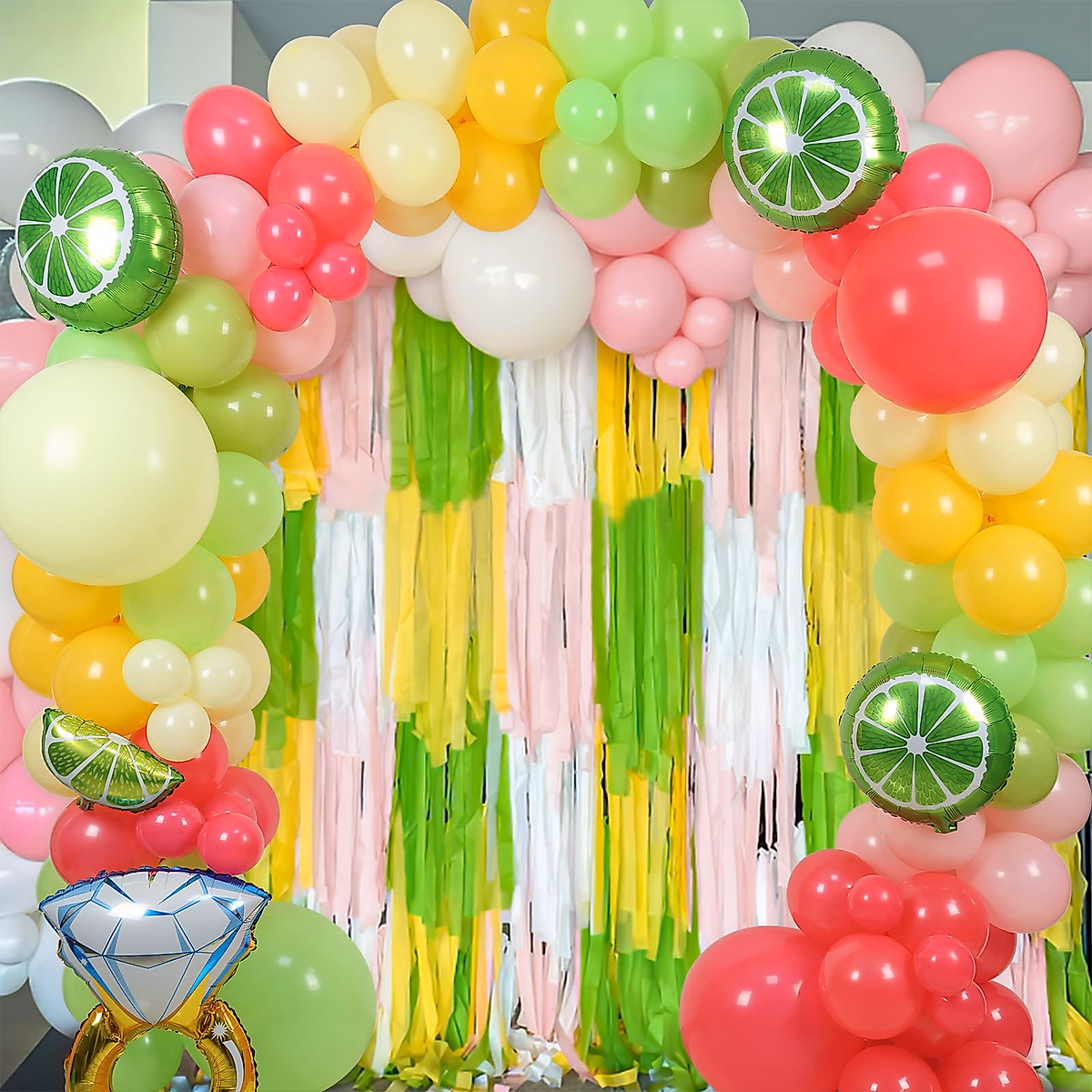 Generic Bachelorette Party Decorations, 18"" 10"" 5"" Bachelorette Balloon Arch with Lemon Ring Balloons for Bridal Shower Girls Birtdhay Mexican Fiesta Bachelorette Party Decorations