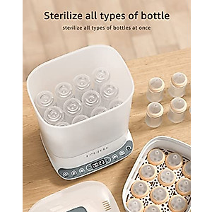 Baby Bottle Sterilizer, 6-in-1 HAUTURE Bottle Sterilizer and Dryer, Electric Steam Bottle Sanitizer for Baby stuffs, Baby Bottles & Breast Pump Accessories