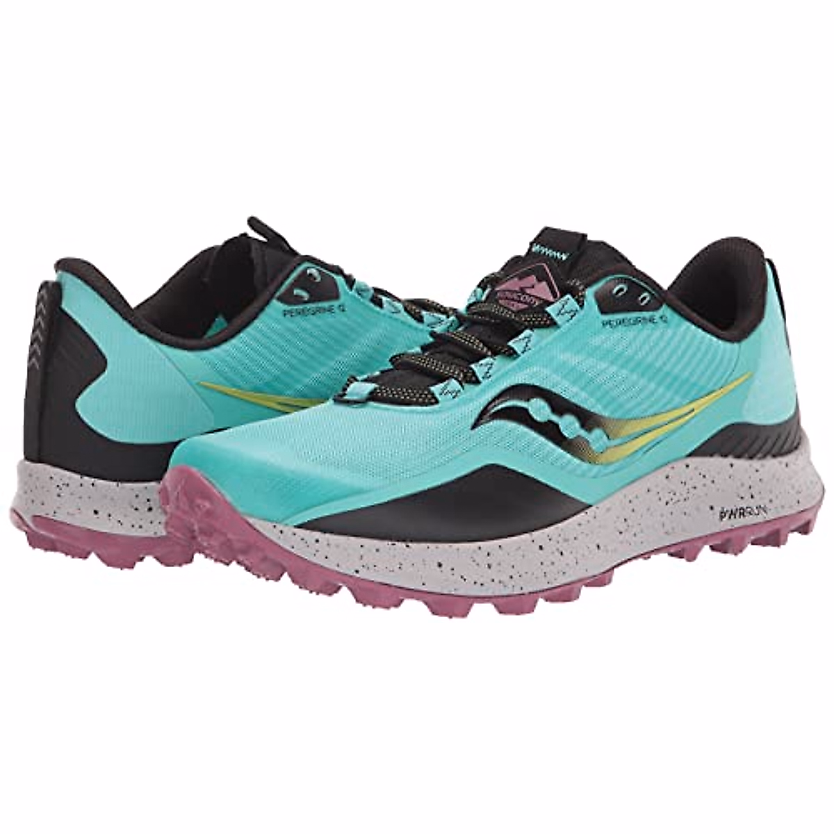 Saucony Women's Peregrine 12 Running Shoe, Cool Mint/Acid, 8