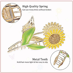 6 Pcs Large Metal Tulip, Sunflower, and Lily Hair Claws - Non-Slip Floral Hair Clips for Thin and Thick Hair
