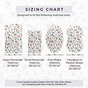 Pobibaby - 2 Pack Premium Bassinet Sheets for Standard Bassinets - Ultra-Soft Premium Knit, Stylish Floral Pattern, Safe and Snug for Baby (Allure)