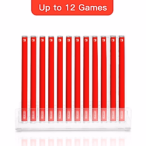 CaSZLUTION Acrylic Game Storage Organizer Stand Compatible with Nintendo Switch Game Card Case, Upgraded Switch Game Display Holder Fits up to 12 Games Box - Clear