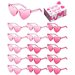 Chicpop 16 PCS Heart Sunglasses Heart Shaped Sunglasses Bulk Fun Sunglasses Party Decorations