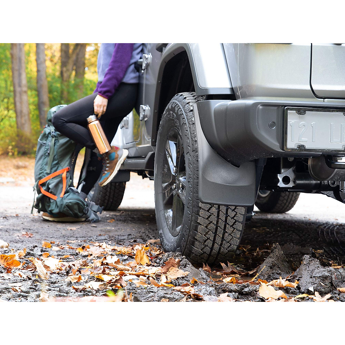 WeatherTech Custom No Drill Splash Guard MudFlaps for Ford Bronco - Front Pair (110140), Black