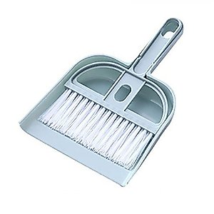 Small Broom and Dustpan Set, Portable Table Top Handheld Mini Dust Pan and Soft Bistle Brush Set, Multifunctional Practical Cleaning Tools for Table, Countertop, Keyboard