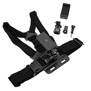 Cellphone Selfie Chest Mount, Stretchable ABS Adjustable Angle Phone Selfie Neck Holder Kit for Skiing
