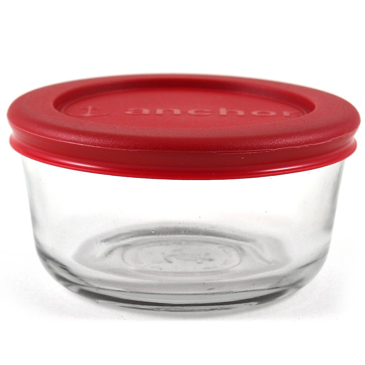 Anchor Hocking nchor Hocking Classic Food Storage Containers, 1-Cup, Clear Glass, Red Lids