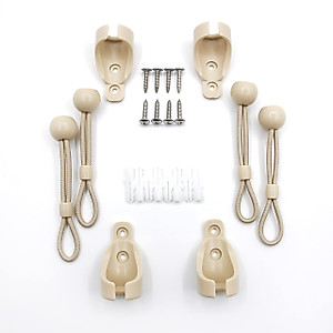Universal Bungee Kit for Sun Shades Blackout Roller up Blinds (Dark Beige, Bungee kit 2 Pack)