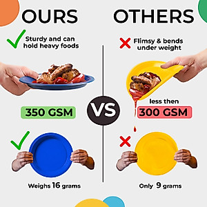 Exquisite Black Plastic Plates For Party 7" Black Disposable Plates For Party Supplies 100 Pcs Disposable Dinner Plate Heavy Duty 350 GSM Plate Sets, Plastic Dinnerware Sets