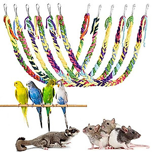 LeerKing Sugar Glider Toy Squirrel Hamster Jungle Climber Small Animals Activity Hanging Swing Bird Climbing Rope 6 Pack