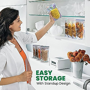 4" x 6" Sleek Holographic Mylar Bags – Transparent Front, Resealable – Ultimate Candy Bags, Mylar Bags for Food Storage, & Small Business Packaging Supplies (100 Pack)