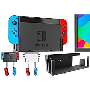Funturbo Wall Mount for Nintendo Switch, Wall Mount Kit Switch Mounting Bracket Compatible with Nintendo Switch OLED and Original 2-in-1