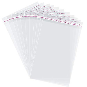 Morepack Self Sealing Cellophane Bags,7x10 Inches 200 Pcs Clear Resealable Cellophane Bags for Packaging Cookies, Favors, Gifts and Products