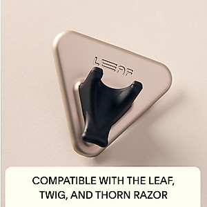 Leaf Shave | Shower Holder, Gold - Shower and Bathroom Adhesive Razor Wall Hook Compatible Only with The Leaf Razor, Twig Razor, and Thorn Razor