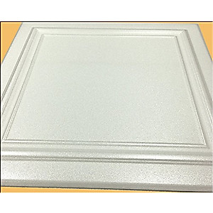 Zeta White (Foam) Ceiling Tile - 100pc Box - Decorative Ceiling Tile Easy Glue up DIY