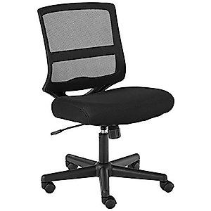 HON ValuTask Mid-Back Mesh Task Chair, Armless Black Mesh Computer Chair (HVL206)