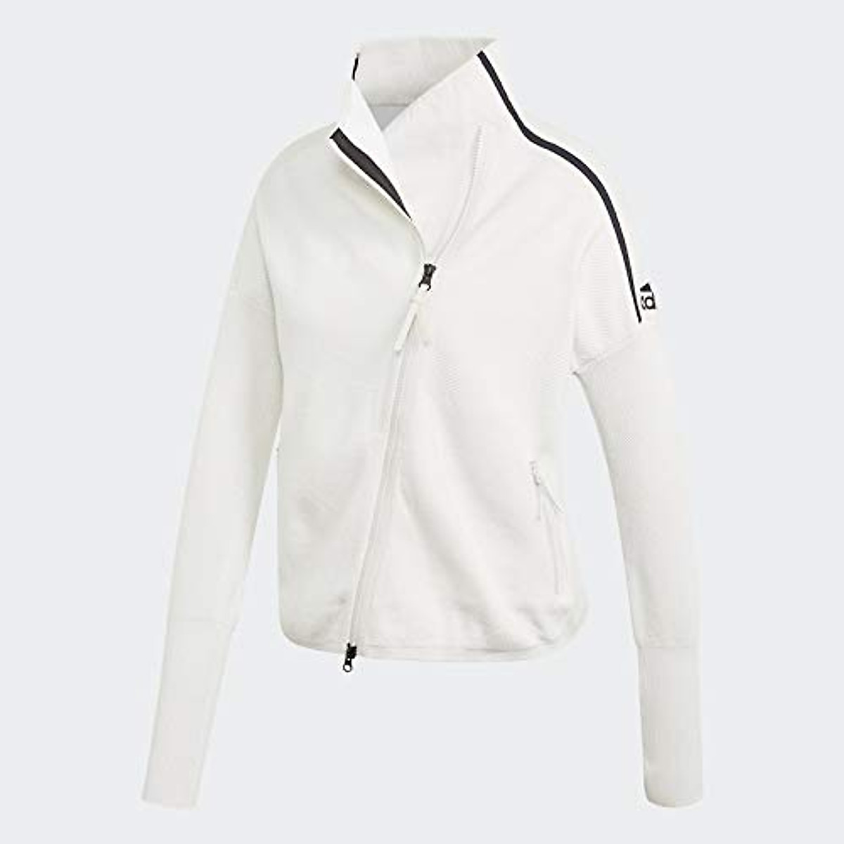 adidas Women's Zone Prime Knit Heather Jacket, Raw White/White, Small
