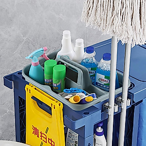 Esdiplot 6-Pack Plastic Cleaning Tool Caddy, Cleaning Utility Caddy Tote, Gray