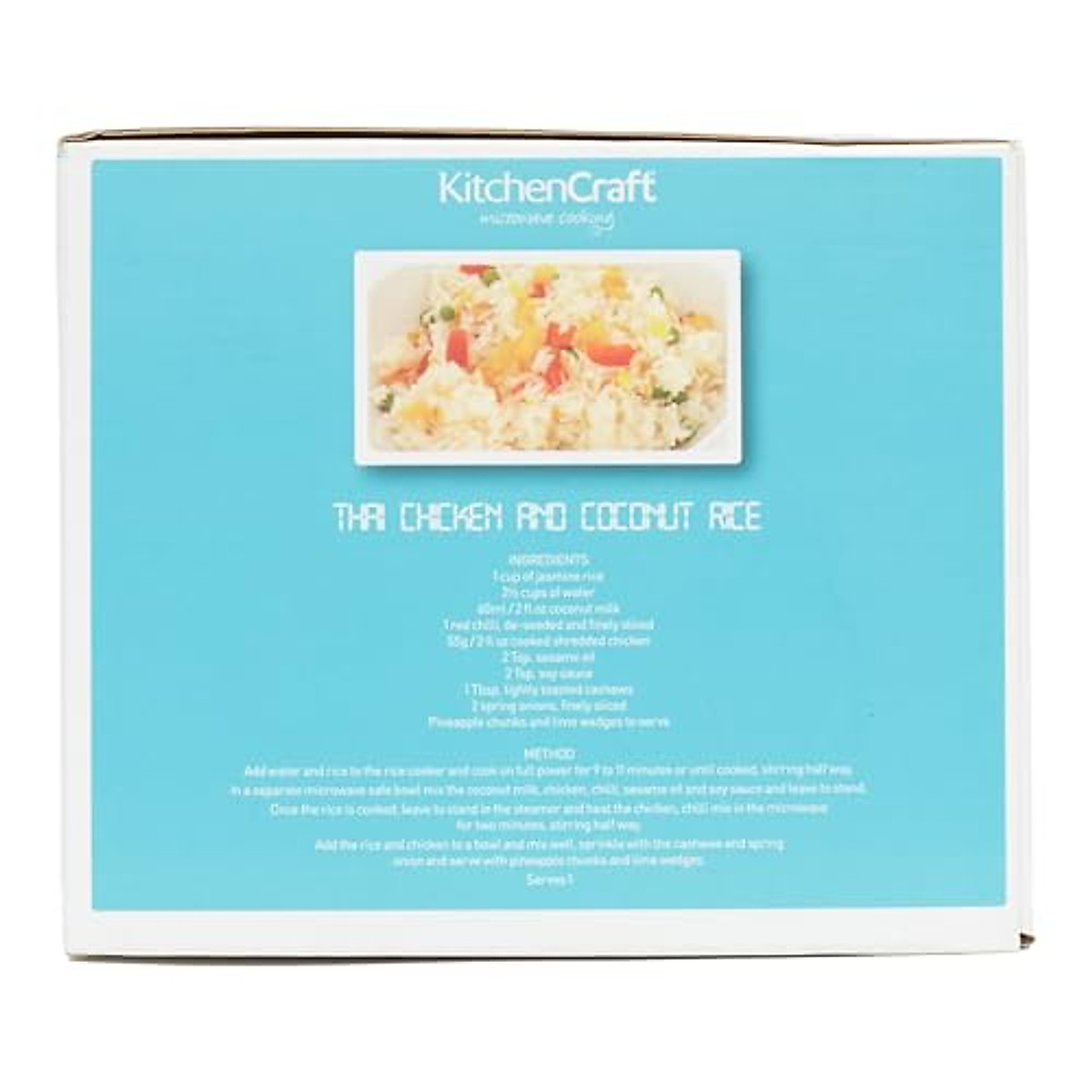 KitchenCraft Rice Cooker - Microwave Steamer, BPA Free Plastic, 1.5 Litre, White/Red