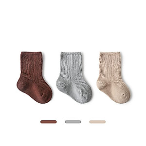 QandSweat Unisex Baby Ankle Socks Toddler Boys' Seamless Cotton Crew Socks (9 Pairs, 0-6M)