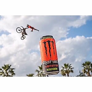 Monster Rehab Watermelon + Energy, Energy Drink, 15.5 Ounce (Pack of 15)