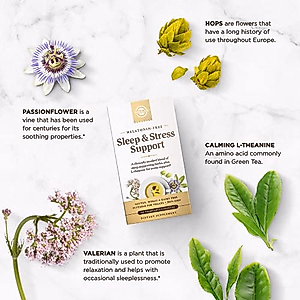 Solgar Sleep & Stress Support, 60 Vegetable Capsules – Melatonin-Free – Helps Relax & Calm You – Fall Asleep Quickly – Improve Sleep Quality – With Valerian, Passionflower & Hops, Non-GMO, 30 servings