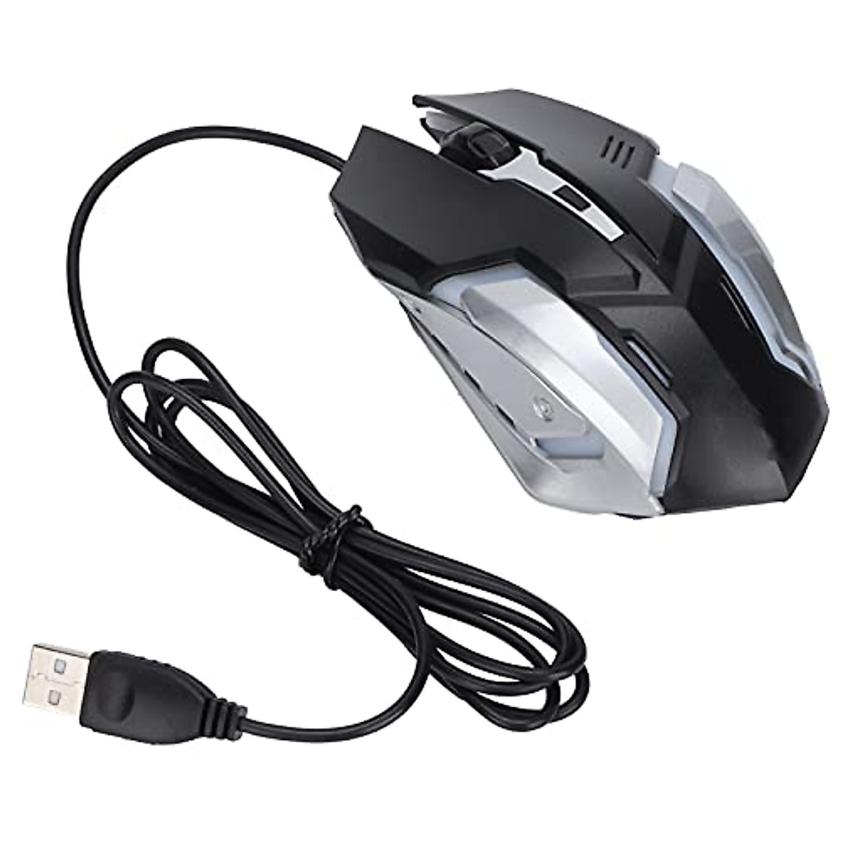 Zyyini Wired Gaming Mouse, S150 USB 3 Buttons 1600DPI Wired Optical Mice,Office Business Gaming LED Glowing Mouse,for Laptop/Computer/Notebook/Tablet(Black)