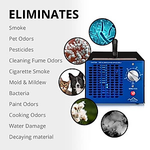 Blue Commercial 8,500mg/hr O3 Ozone Generator Air Purifier