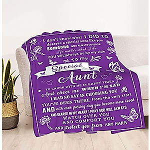 OLWJIFZT Aunt Blanket Gifts, to My Special Aunt Throw Blanket, Birthday Gifts for Auntie from Niece Nephew, Best Aunt Ever Blanket 60"x50" Christmas Aunt Blankets