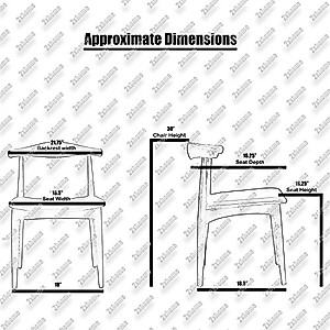 2xhome Set of 2 Contemporary Farmhouse Real Solid Wood Cushion Seat Dining Chairs Elbow Side Chair (Natural)
