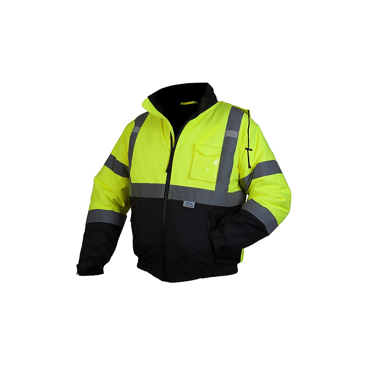Pyramex Safety RJ3210X2 RJ32 Series Jackets Hi-Vis Lime Bomber Jacket with Quilted Lining- Size 2X Large