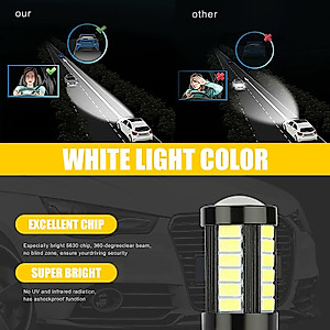 zvsay 1 PC Car LED Fog Lights, 6000K High-light Front Fog Lights, 5730-33SMD LED Light Bulb Conversion Kit, Universal for Most Cars (White #9005)