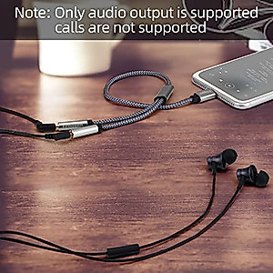 USB Type C to 3.5mm Female Headphone Jack Splitter, Dual Headphone Jack Adapter Compatible with iPad, Samsung S21 S20 S20+ Ultra, Google Pixel 4 3 XL