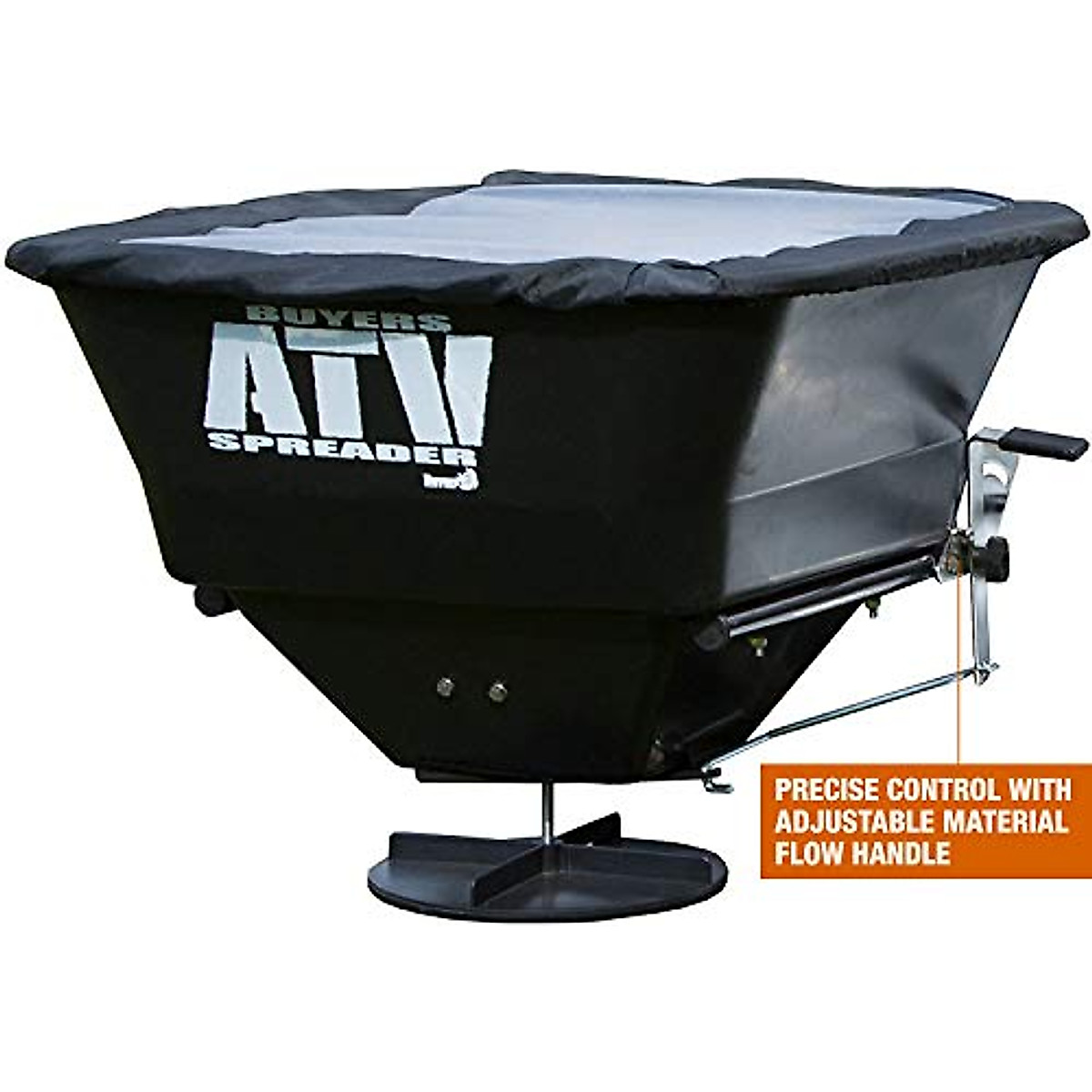 Buyers Products ATVS100 ATV All-Purpose Broadcast Spreader 100 lbs. Capacity with Rain Cover , Black