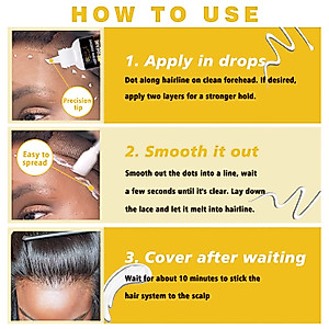 Goiple Wig Glue 1.34OZ, Waterproof Lace Front Wig Glue for Wigs, Strong Hold Transparent Lace Adhesive for Hair Replacement (38ML)