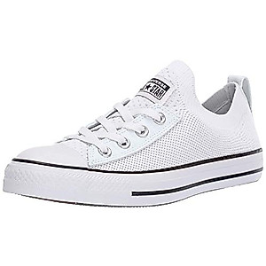 Converse Women's Women's Chuck Taylor All Star Shoreline Knit Slip On Shoe, White/Black/White, 9.5 M US