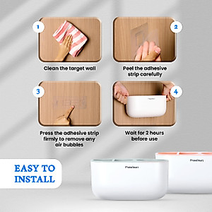 Praiselmart Hair Dryer Holder - Hair Dryer Organizer, Hair Dryer Holder Wall Mount, Under Sink Organize, Bathroom Organizers and Storage, Cabinet Organizer (Grey/White)