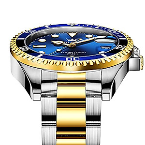 OLEVS Mens Watches Fashion Casual Analog Quartz Watch Waterproof Dress Wrist Watches with Stainless Steel Band Day Window for Men