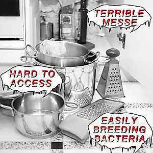 TQVAI 2 Tier Pull Out Cabinet Organizer, Sliding Out Under Sink Cookware Organizer, Wire Shelf Storage Basket for Kitchen Bathroom - 14" W x 21" D x 16-3/8"H, Request at Least 15 Inch Cabinet Opening