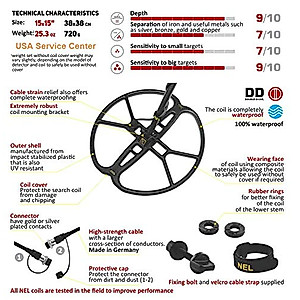 NEL Attack 15 x 15 DD Search Coil for Garrett at Gold