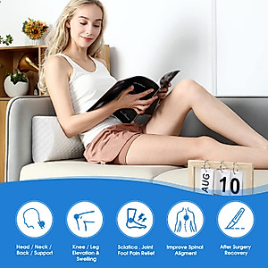 Forias Half Moon Pillow, Memory Foam Leg Pillows for Sleeping Bolster Pillow for Legs Knee Lumbar Support, Semi Roll Pillow for Ankle Rest and Foot Comfort