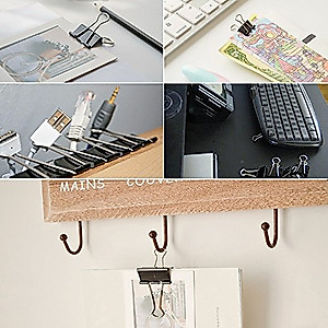 150Pcs Large Binder Clips 6 Assorted Sizes Paper Clamps Clip for Paper Metal Clip Office School Home Supplies (Black)