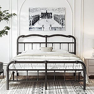 VTWAZAST King Size Bed Frame with Headboard and Footboard,14 Inch High, Maxium 3500lbs Support for Mattress, No Box Spring Needed, Easy Assembly,Non-Slip, Noise-Free, Black