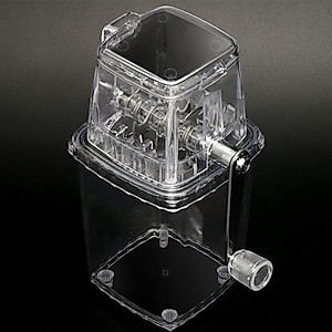 Hand Cranked Ice Crusher, Clear Rustproof Multifunctional Manual Ice Crusher Household Ice Breaker Mini Portable Ice Maker with Stainless Steel Blades for Home Kitchen(Transparent)