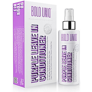BOLD UNIQ Purple Leave In Conditioner for Dry & Damaged Blonde, Platinum & Gray/Silver Hair. Light Toning, Hydrating & Detangling. Peta-approved, Vegan & Cruelty-Free. Sulfate & Paraben Free.