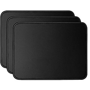 3 Mouse Pad Stitched Edges Premium-Textured Large Mouse Pads Mat Natural Non-Slip Rubber Base Mousepad for Laptop, Computer & PC, 11 x 8.7 inches, Black