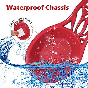 Spoon Rest for Stove Top - Vintage Robust & Unbreakable Cast Iron Spoon Rest Ladle Holder for Kitchen Counter with Flower Pattern, Red