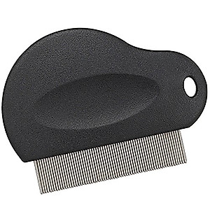 Master Grooming Tools Contoured Grip Flea Combs — Ergonomic Combs for Removing Fleas, Black, 3-inch