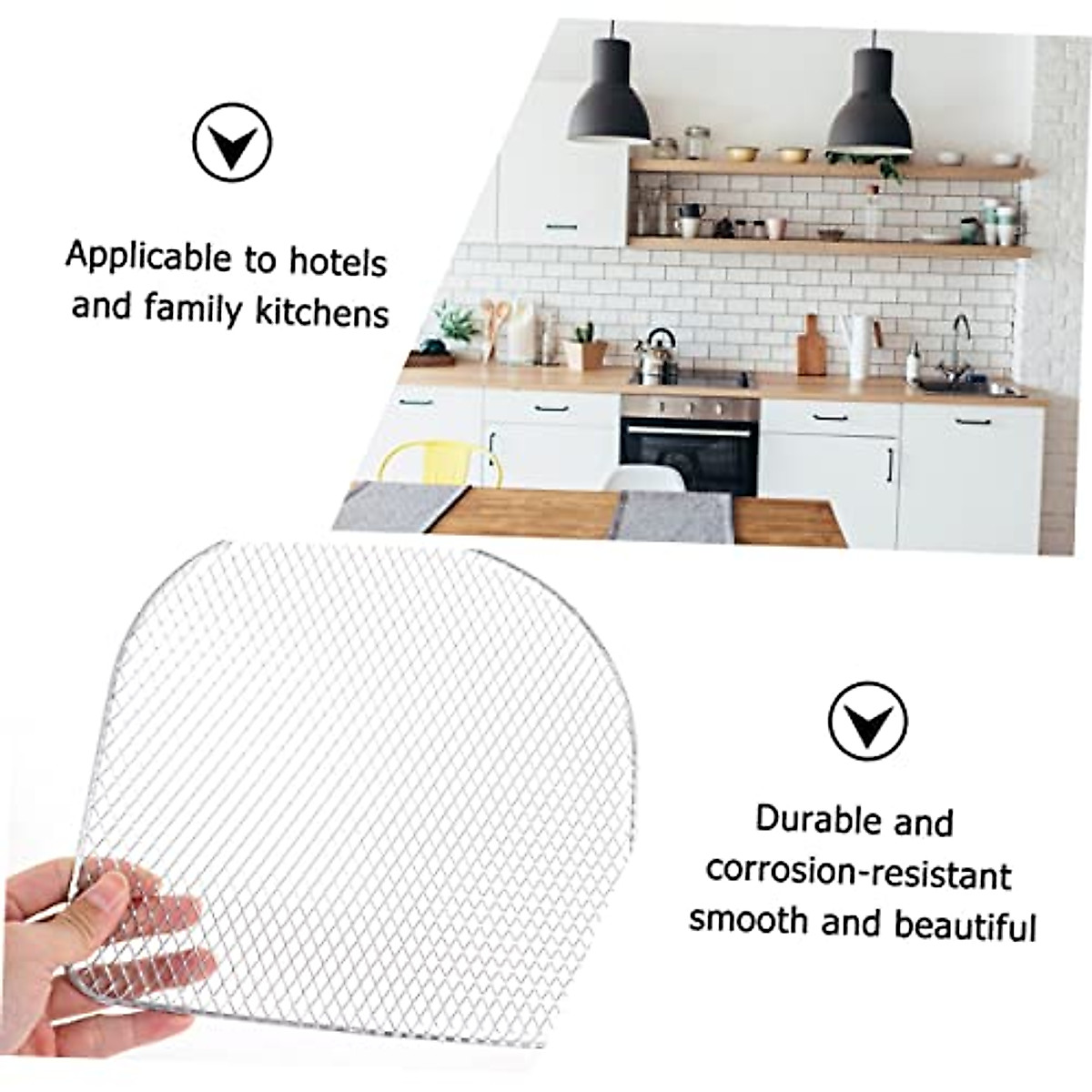Anneome Pizza Oven 1pc Electric Oven Air Frying Net Air Fryer Toaster Oven Non Stick Net Baking Tray Oven Net Tray Silver Stainless Steel Baking Mat Metal Food Dehydrator