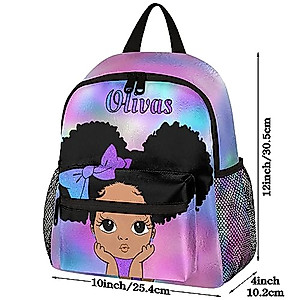 RIRIX Personalized Toddler Kids Backpack, Custom Mini Backpacks for Preschool, Schoolbag for Girls Glitter Princess Pink